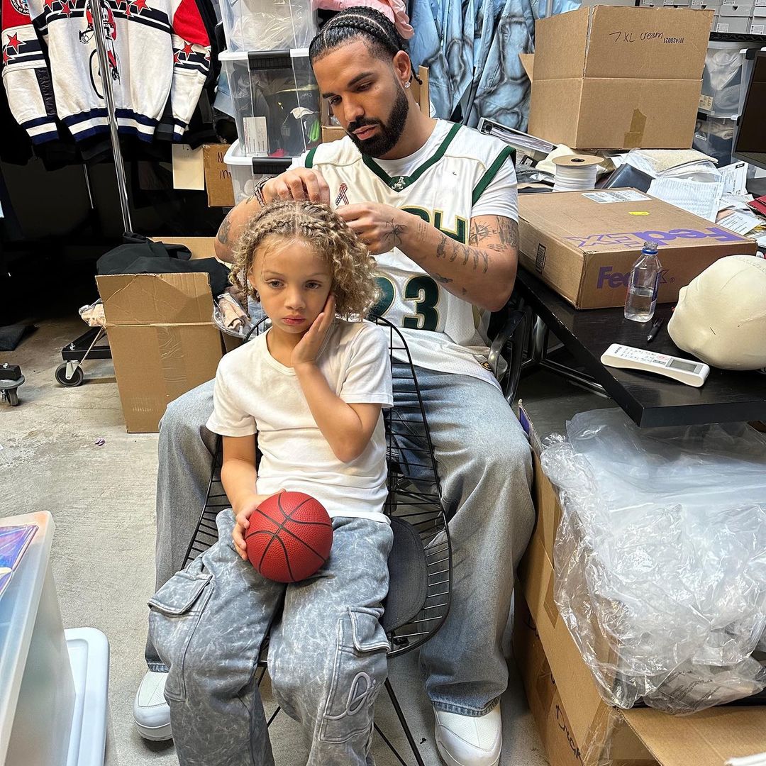 Drake Shares a Heartwarming Photo of Him Braiding Son Adonis’ Hair ...